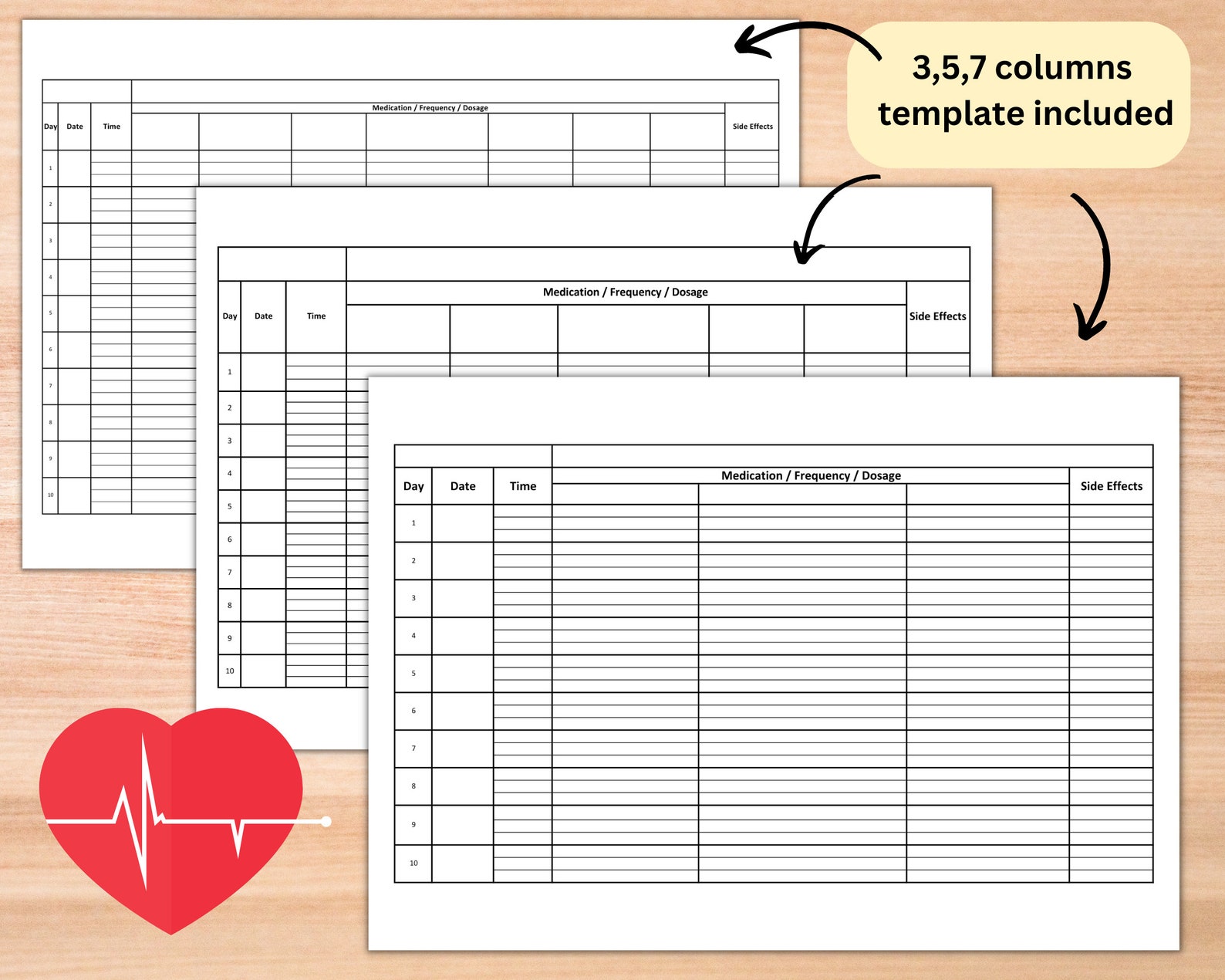 Excel Medication Tracker | Medication Lists | Printable | Fillable PDF ...