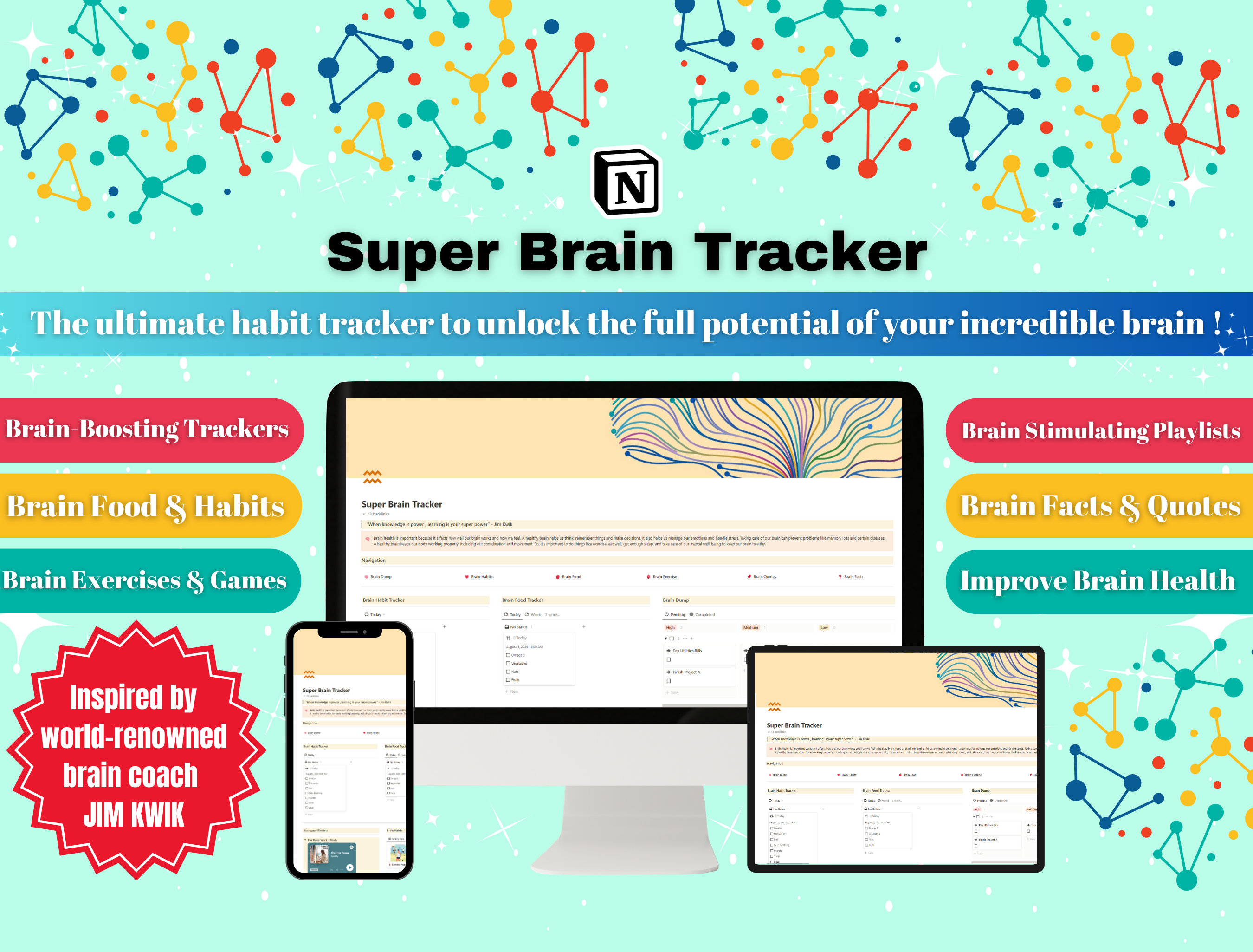 Super Brain Tracker | Notion Habit Tracker | Wellness Tracker | Notion Template | Habit Tracker ...