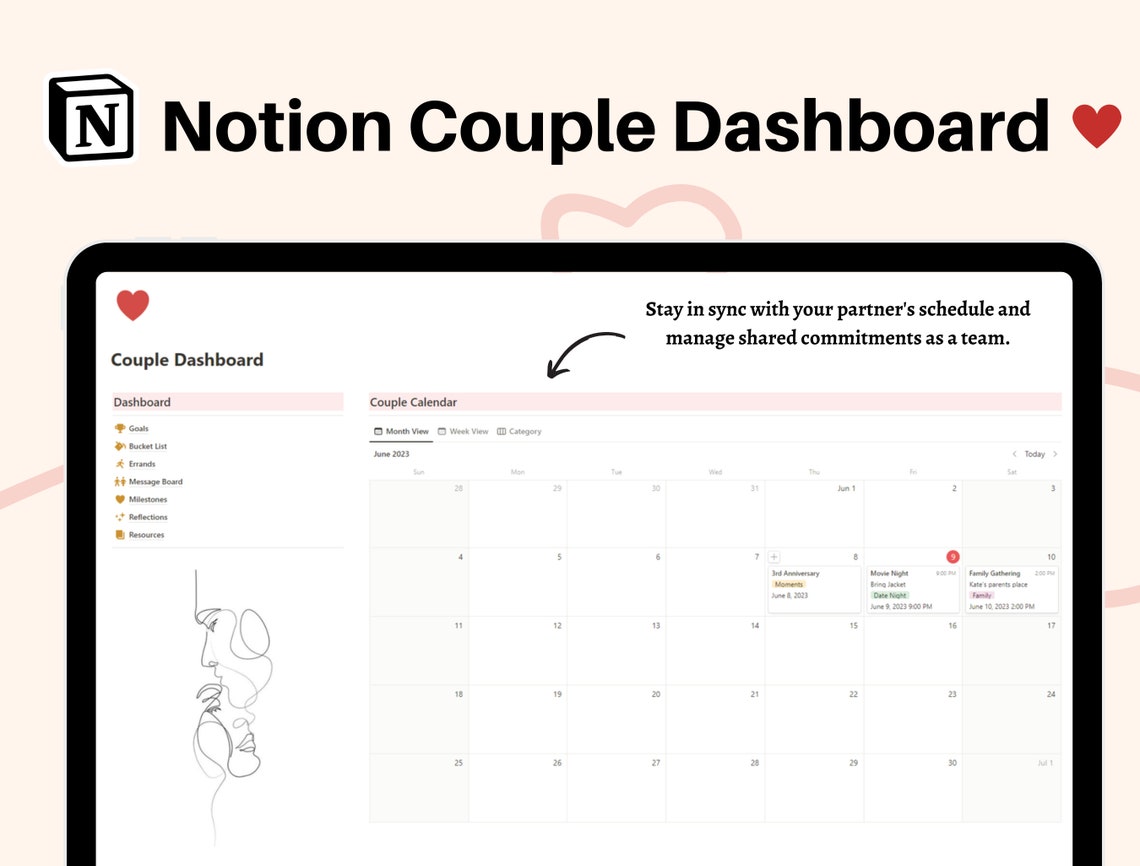Notion Template Notion Couple Planner Notion Couple Dashboard All in ...