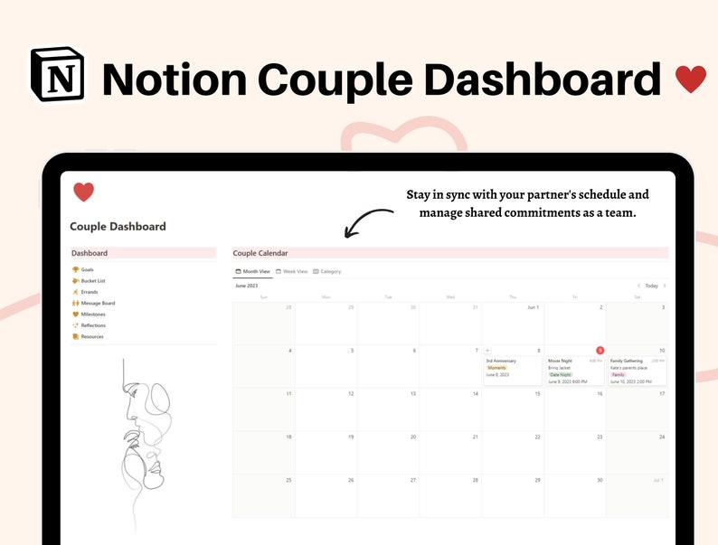 Notion Template Notion Couple Planner Notion Couple Dashboard All in ...