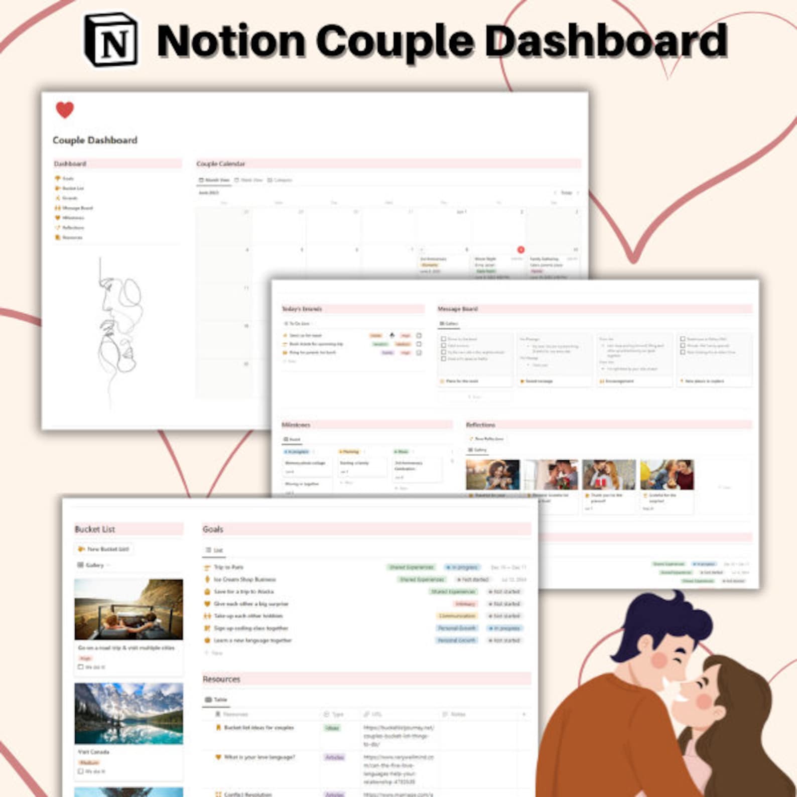 Notion Template Notion Couple Planner Notion Couple Dashboard All in ...