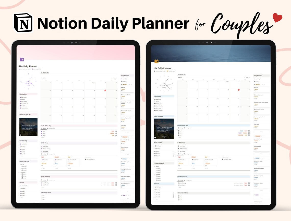 Notion Template Notion Couple Planner Notion Couple Dashboard All in ...