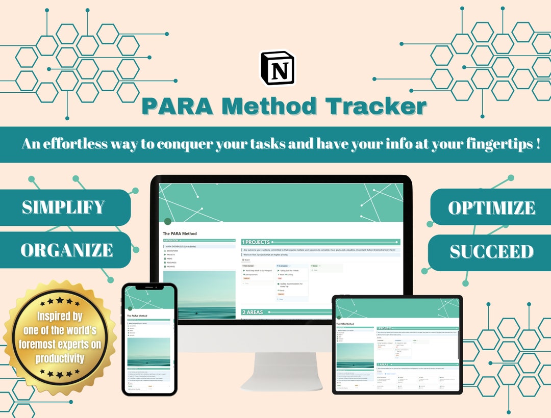 PARA Method Tracker | Habit Tracker | Daily Weekly Monthly Planner ...