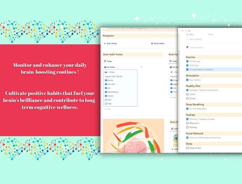 Super Brain Tracker | Notion Habit Tracker | Wellness Tracker | Notion Template | Habit Tracker ...