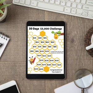 30 Days 3K Savings Challenge Printable Editable PDF, Savings Goal ...