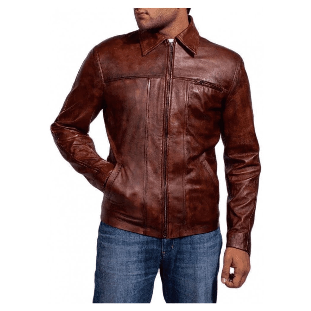 Brown Leather Moto Jacket Brown Biker Jacket Leather Biker Jacket Mens ...