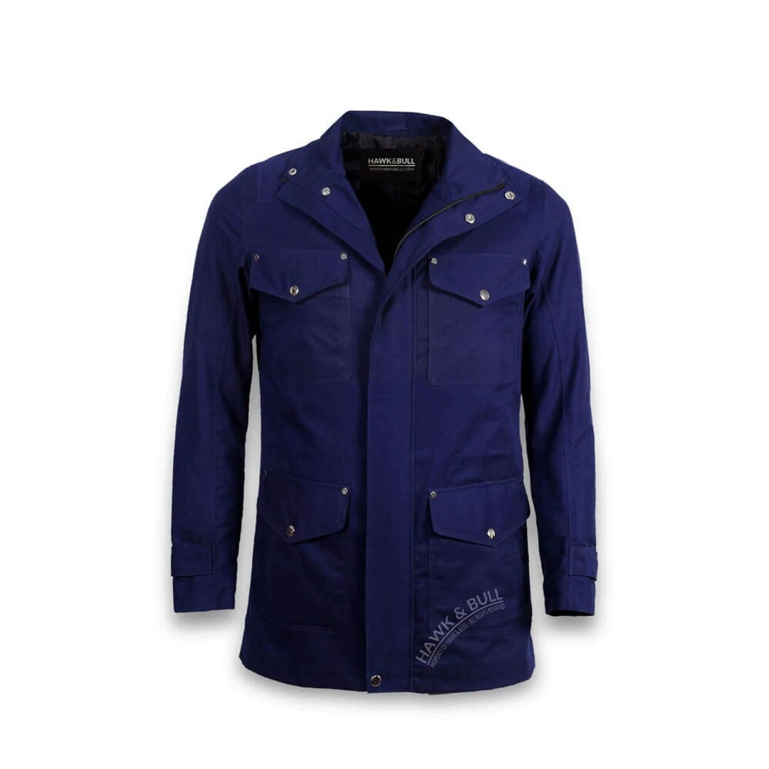 Blue Long Coat Cotton Jacket for Men Long Coat Cotton Coat for Men Blue ...