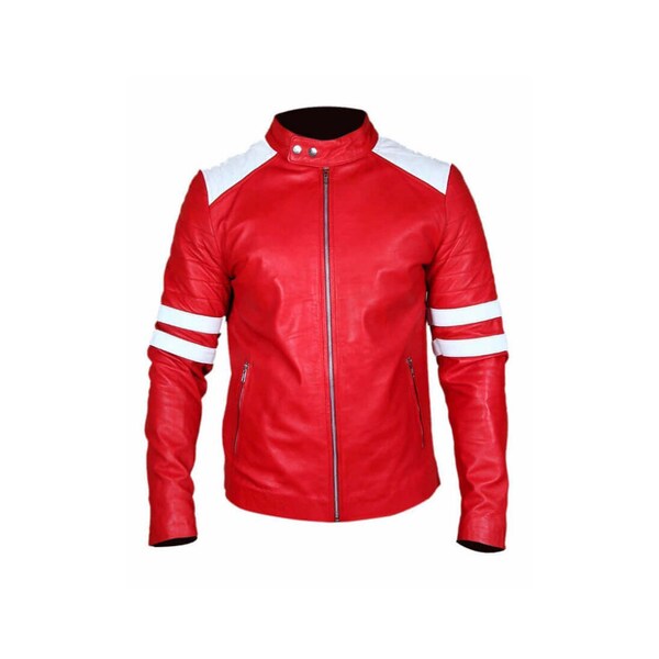 Red Leather Jacket - Etsy