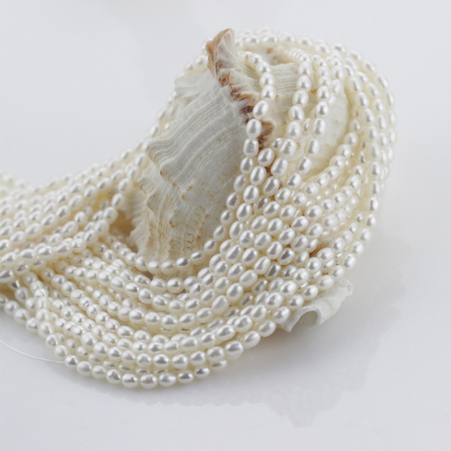 AAA 4mm OVAL type Natural pearl semi-finished Pearl Necklace | Etsy