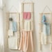 Macrame Towel Holder Wall Towel Rack Wood Towel Ladder Towel Hanger ...
