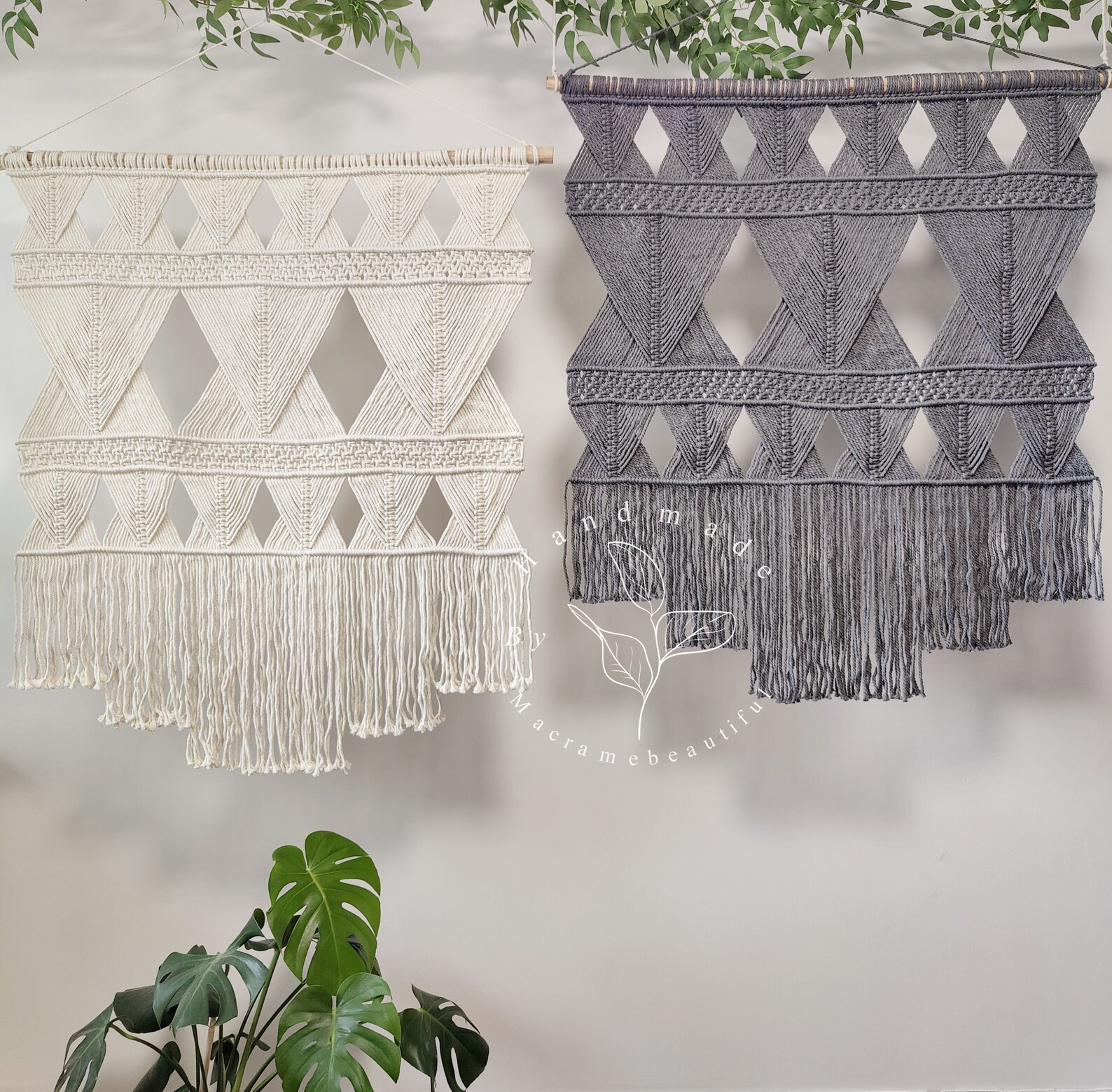 Large Macrame Wall Hanging Geometric Macrame Headboard Boho - Etsy