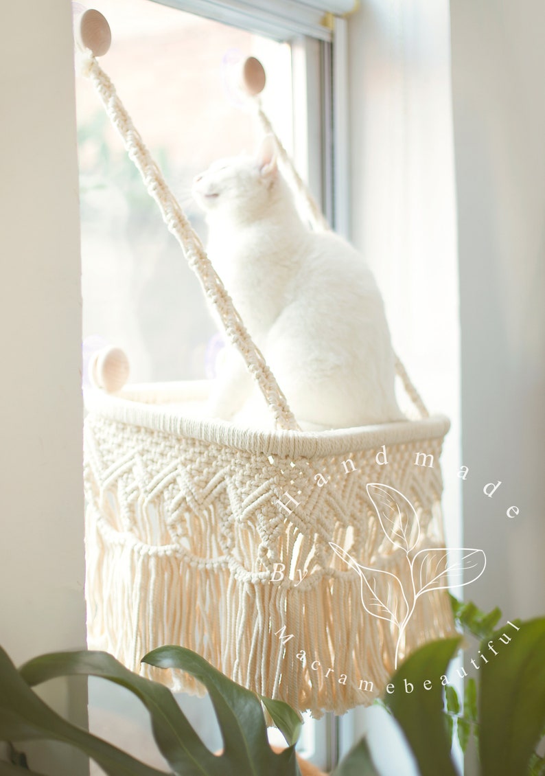 Cat Window Perch Window Cat Seat Macrame Cat Hammock Cat - Etsy