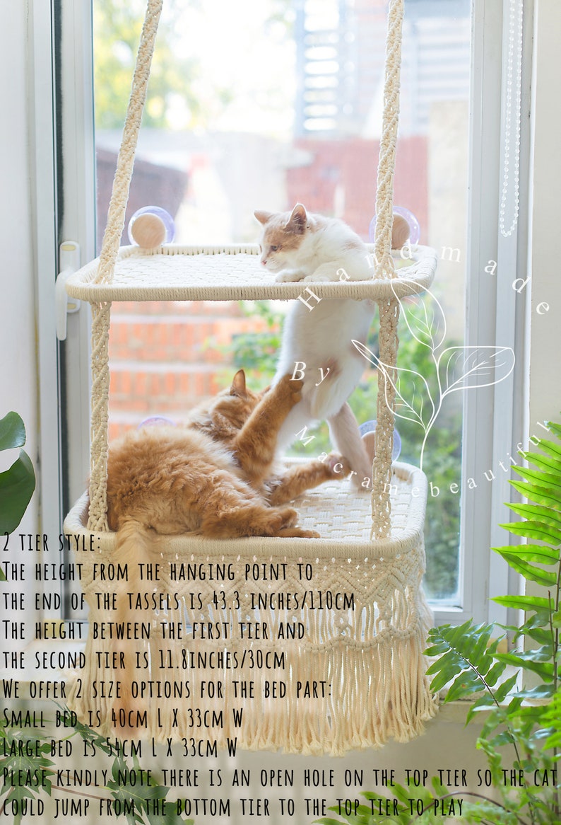 Cat Window Perch Window Cat Seat Macrame Cat Hammock Cat - Etsy