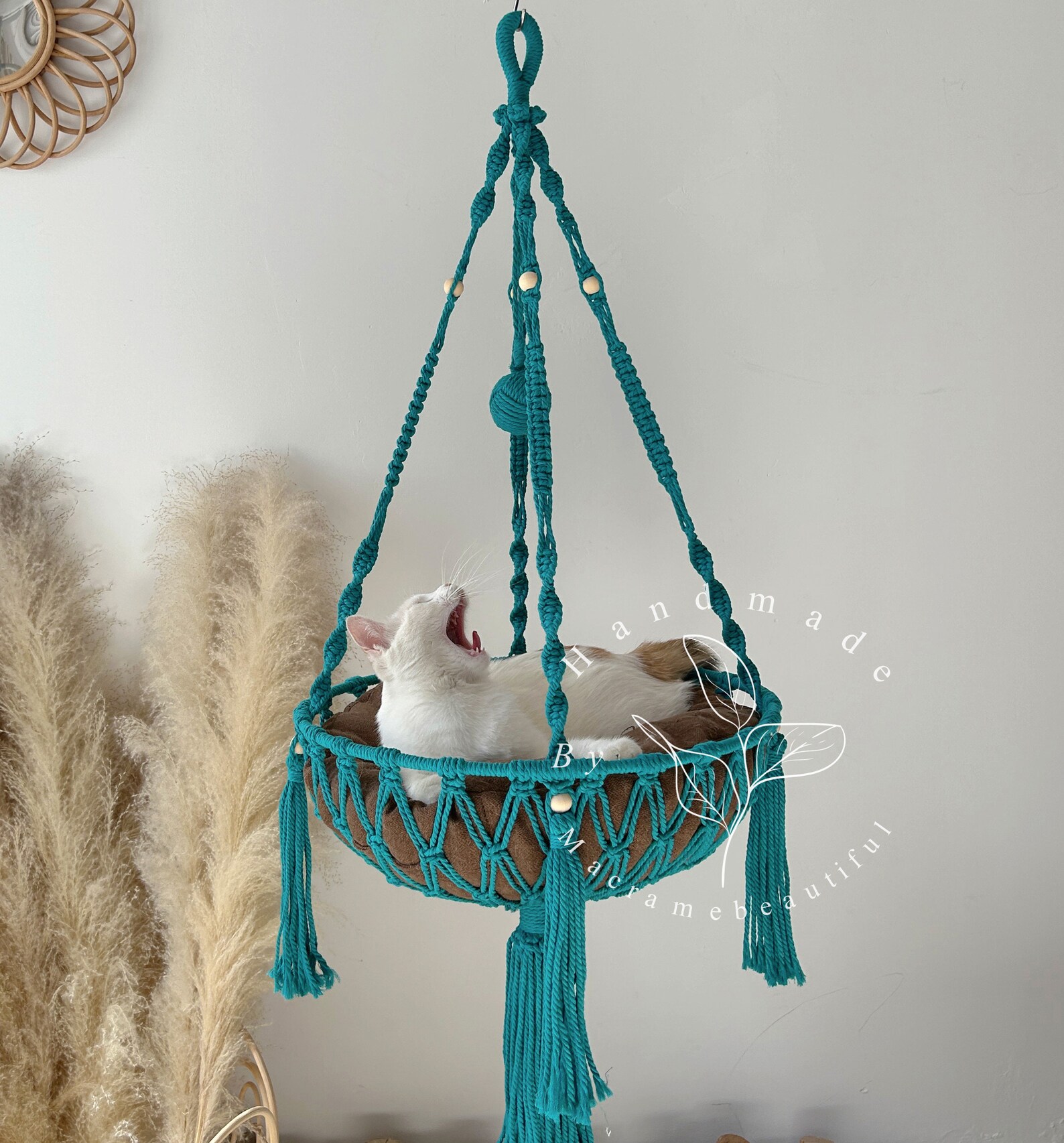 Cat Hammock Cat Tree Macrame Cat Hammock Boho Cat Bed Cat Swing Pet ...