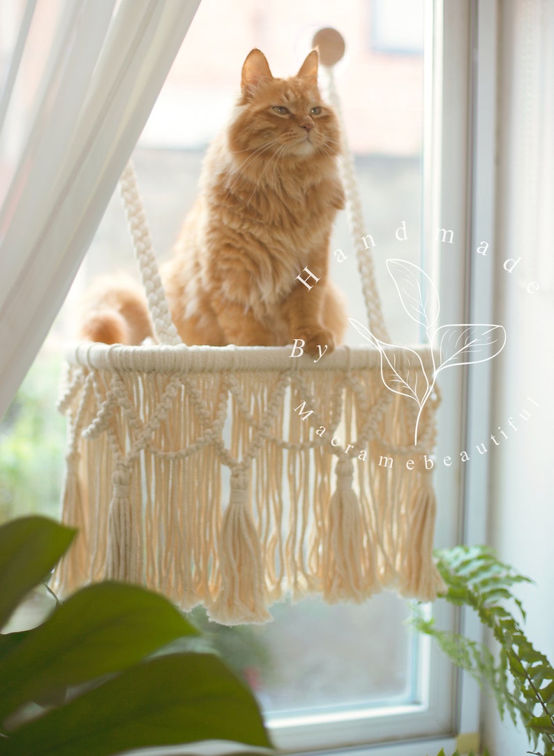 Window Cat Hammock Cat Window Perch Macrame Cat Bed Window - Etsy