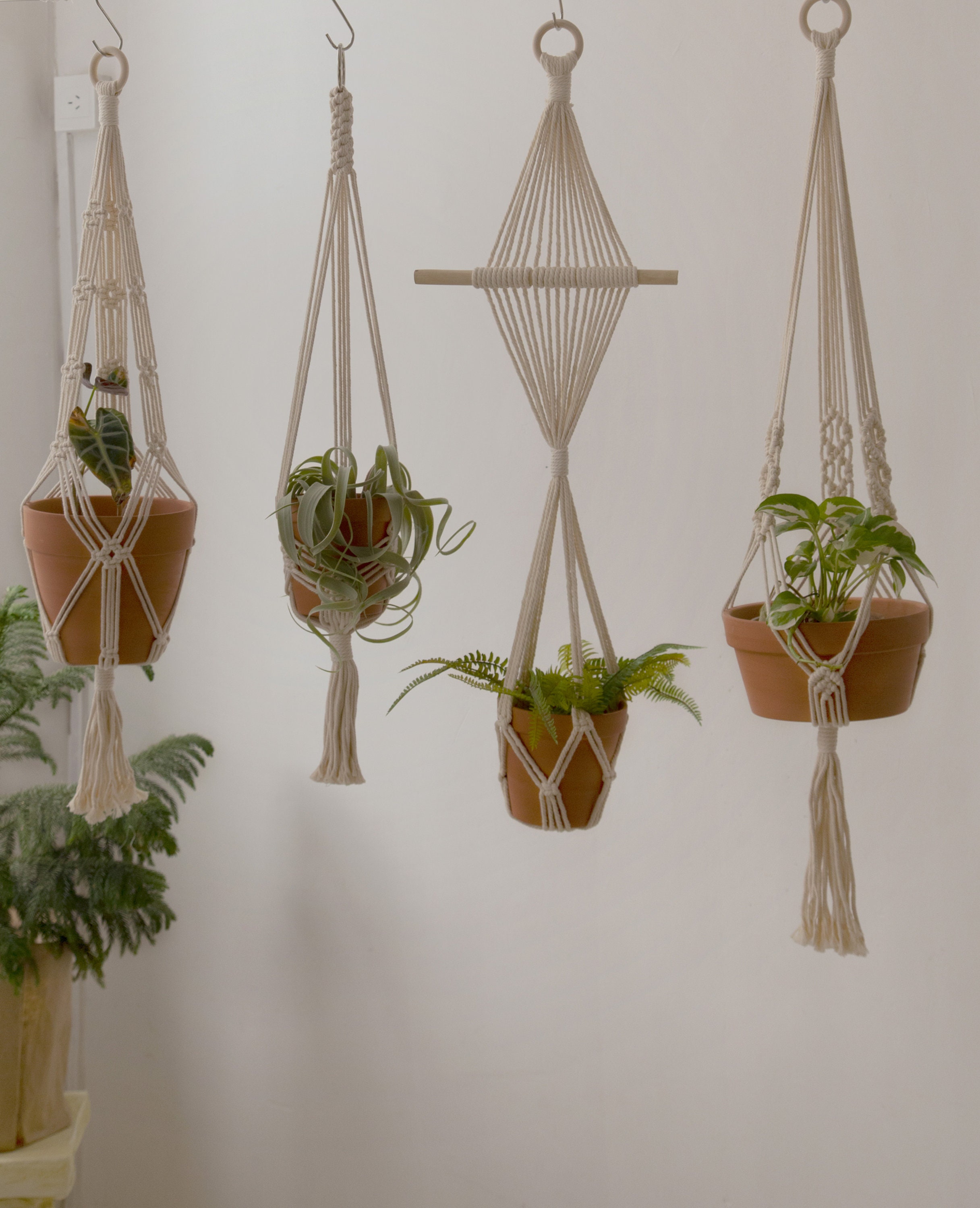 Macrame Plant Hanger Indoor Garden Decor Hanging Planter Plant Holder ...