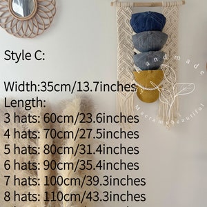 Macrame Baseball Cap Hanger Macrame Hat Holder Cap Organizer Cap ...