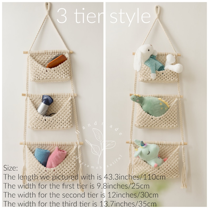 Macrame Hanging Basket Hanging Wall Basket Macrame Mail - Etsy