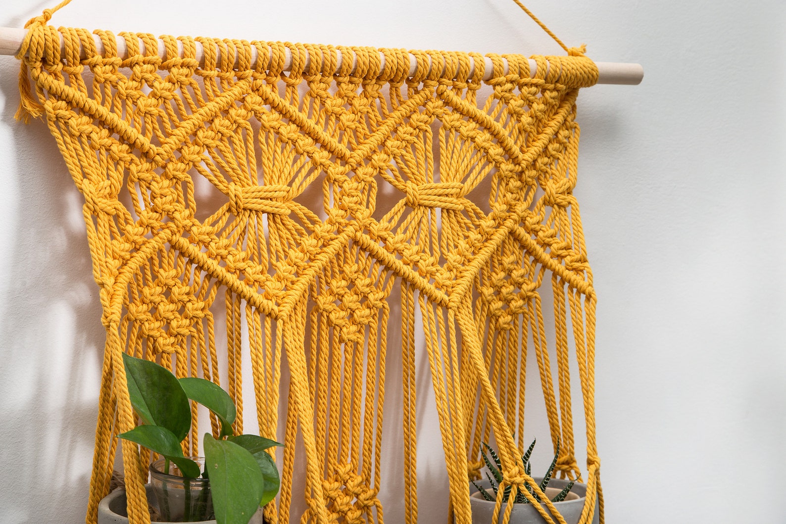 Macrame Wall Hanging Large Macrame Plant Hanger Triple - Etsy