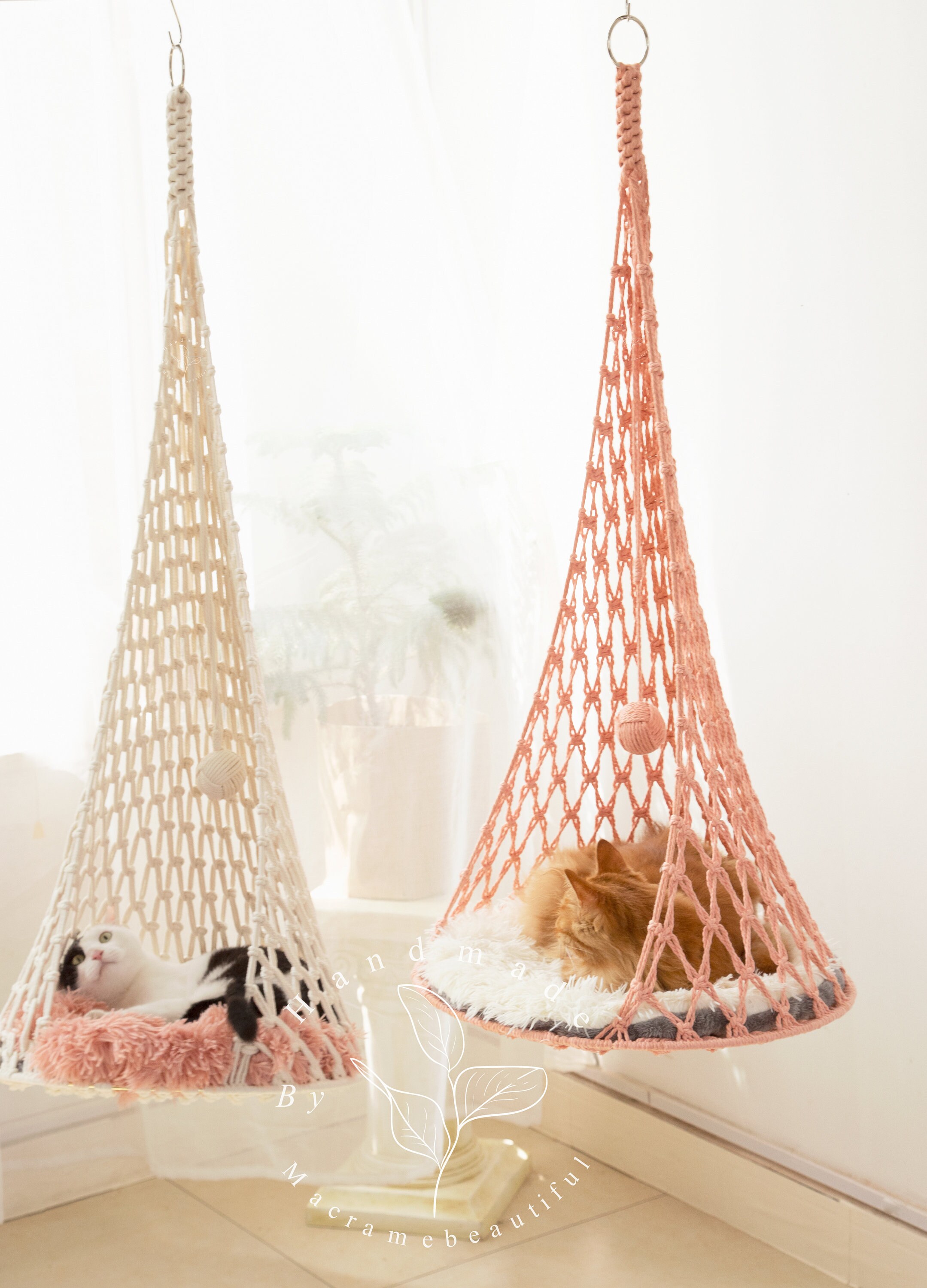 Macrame Cat Bed Cat Hammock Cat Tree Cat Wall Furniture | Etsy