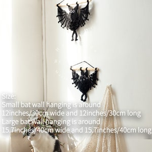 Macrame Bat Plant Hanger Macrame Bat Wall Hanging Dark Academia Gothic ...