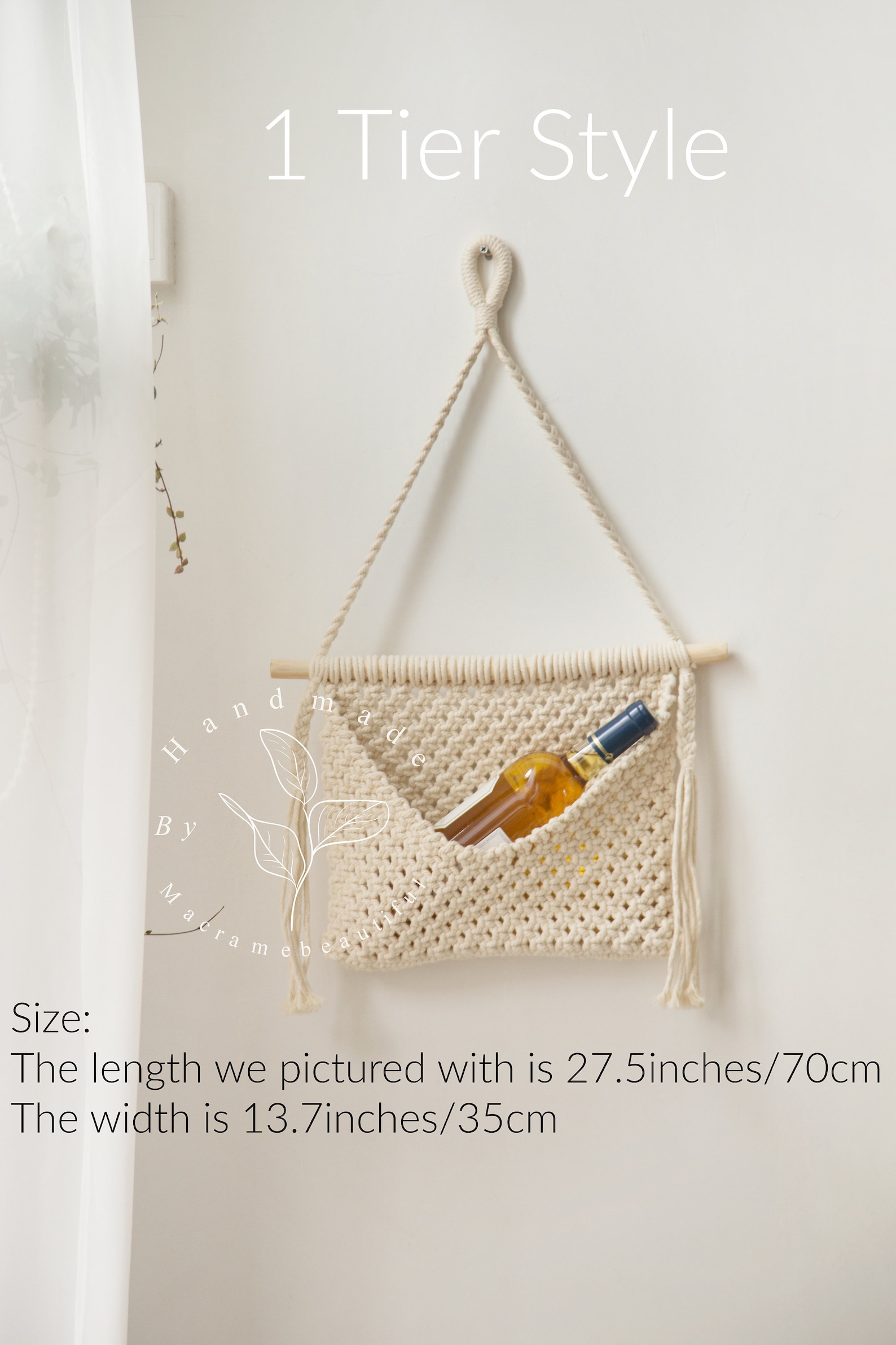 Macrame Hanging Basket Hanging Wall Basket Macrame Mail - Etsy