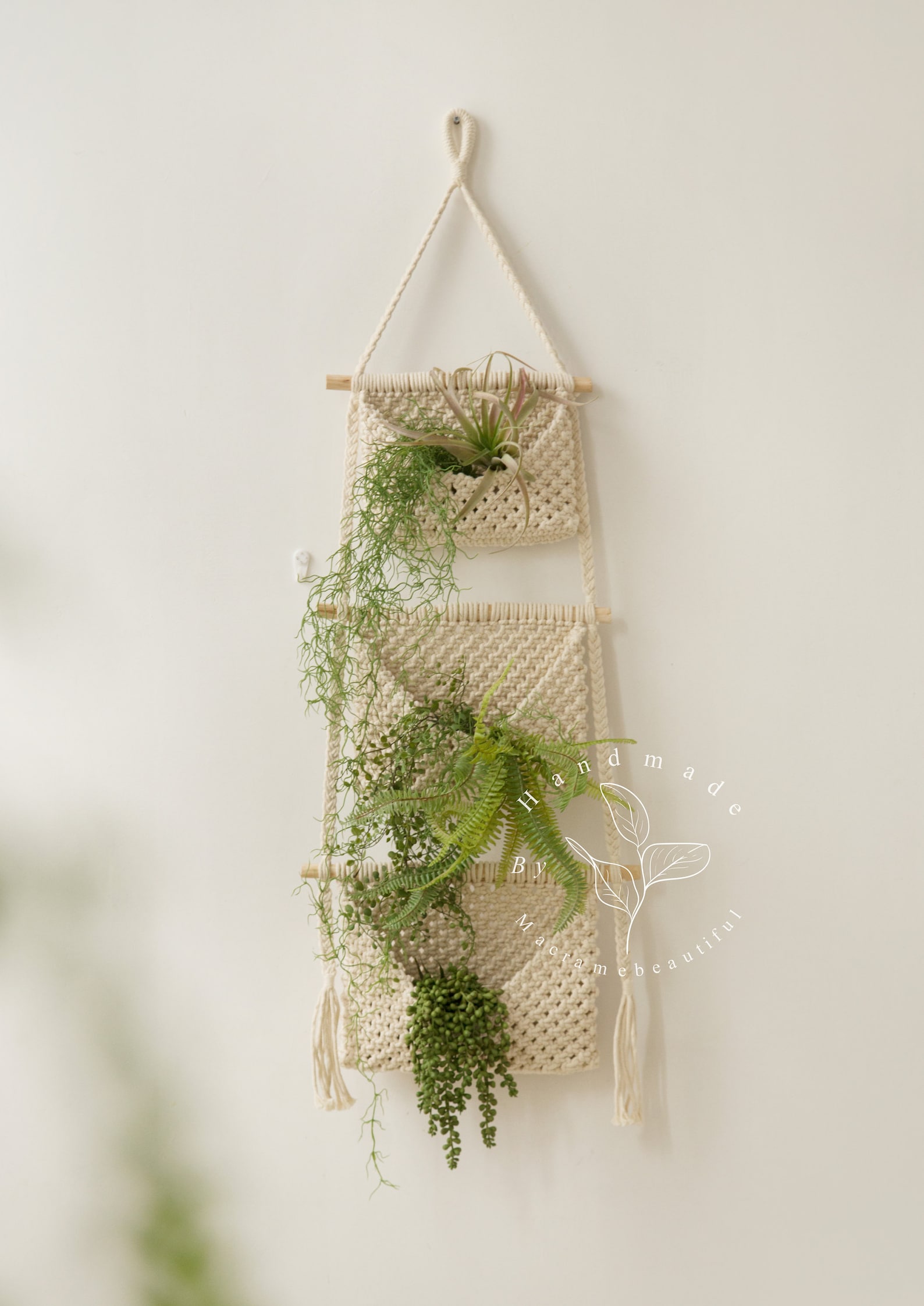 Macrame Hanging Basket Hanging Wall Basket Macrame Mail - Etsy