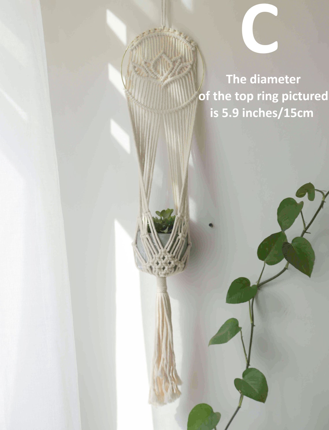 Macrame plant hanger Rope hanging planter Wall planter indoor | Etsy