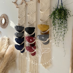 Macrame Baseball Cap Hanger Wall Mounted Hat Display Rack Handmade ...