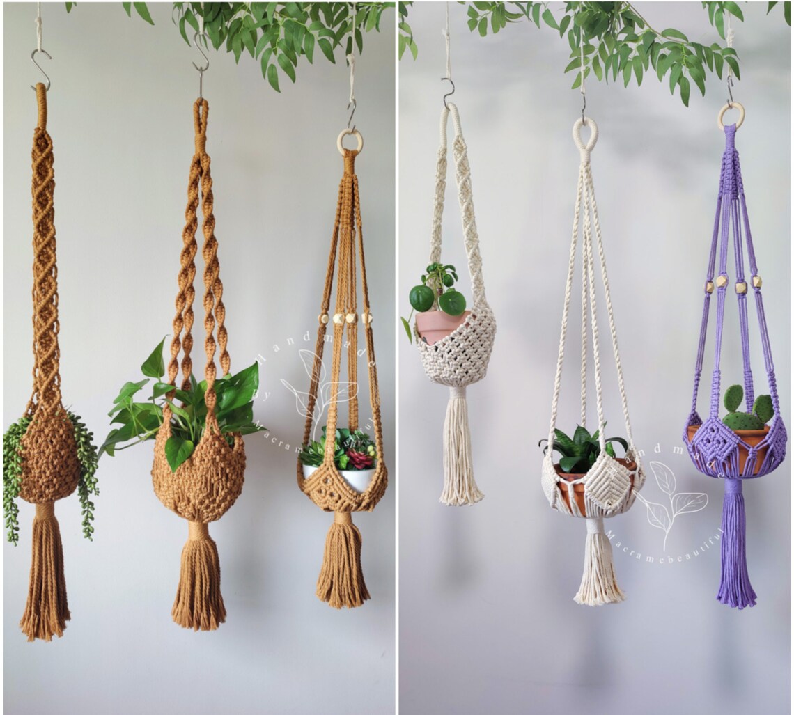 Boho Macrame Plant Hanger Large Hanging Planter Plant - Etsy