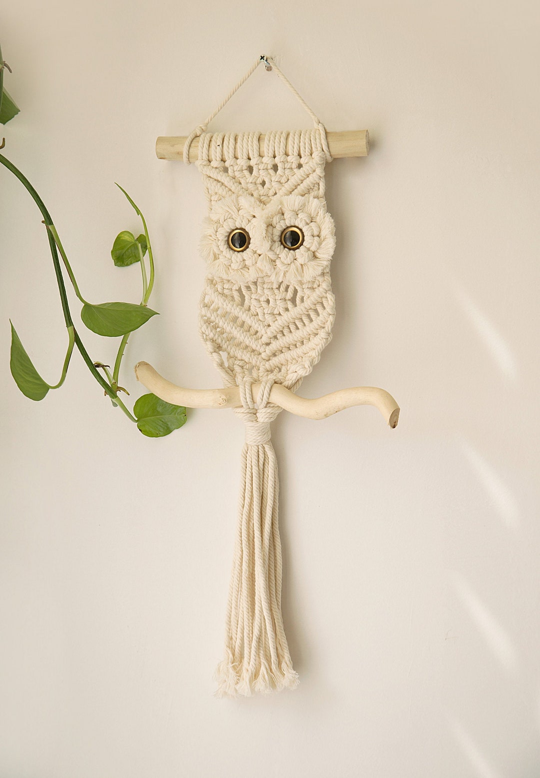 Macrame Owl Wall Hanging Nursery Fiber Wall Art Boho Owl Tapestry ...