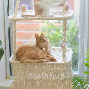 Cat Window Perch Window Cat Seat Macrame Cat Hammock Cat Window Shelf ...