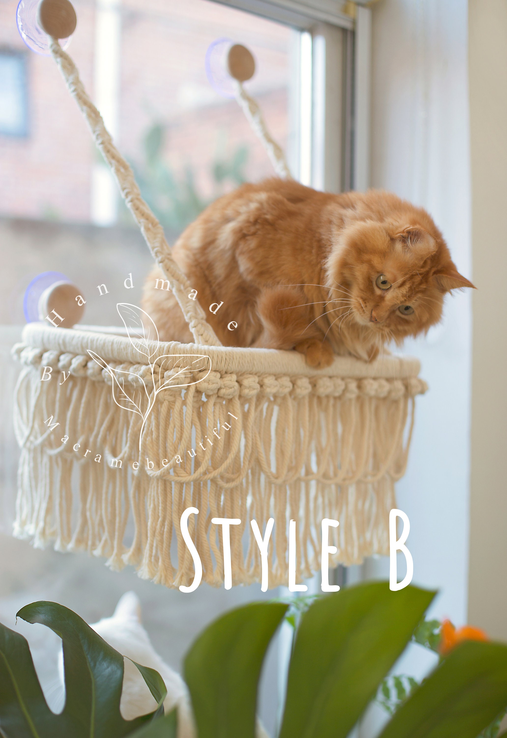 Cat Window Perch Macrame Cat Hammock Window Cat Seat Window Mounted Cat ...