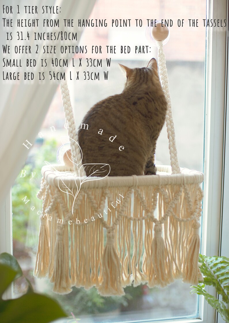 Window Cat Hammock Cat Window Perch Macrame Cat Bed Window - Etsy