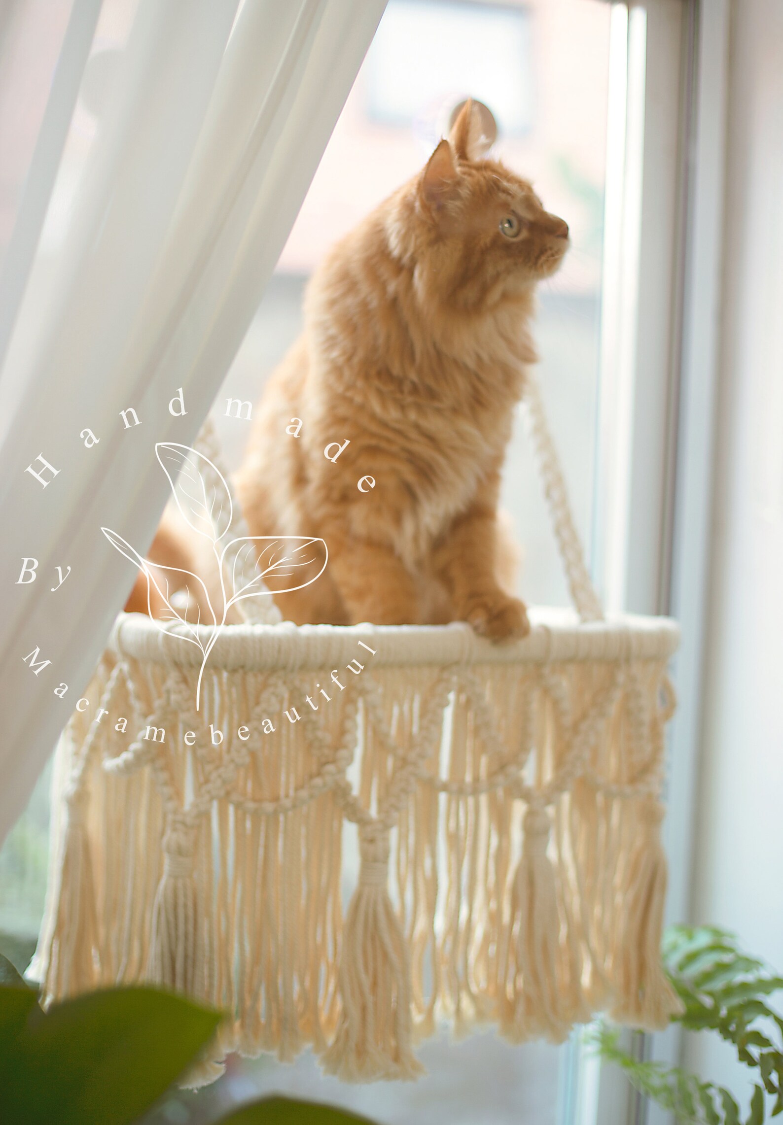 Window Cat Hammock Cat Window Perch Macrame Cat Bed Window Cat Seat Cat ...