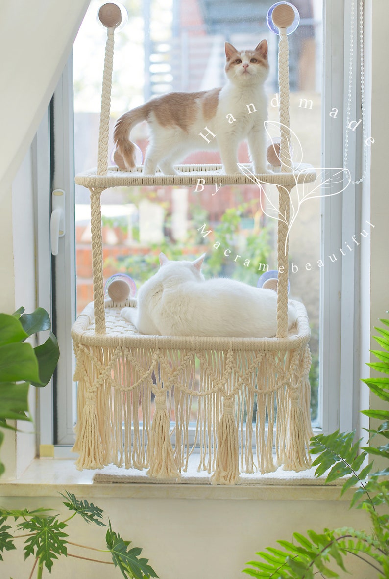 Window Cat Hammock Cat Window Perch Macrame Cat Bed Window Cat Seat Cat ...