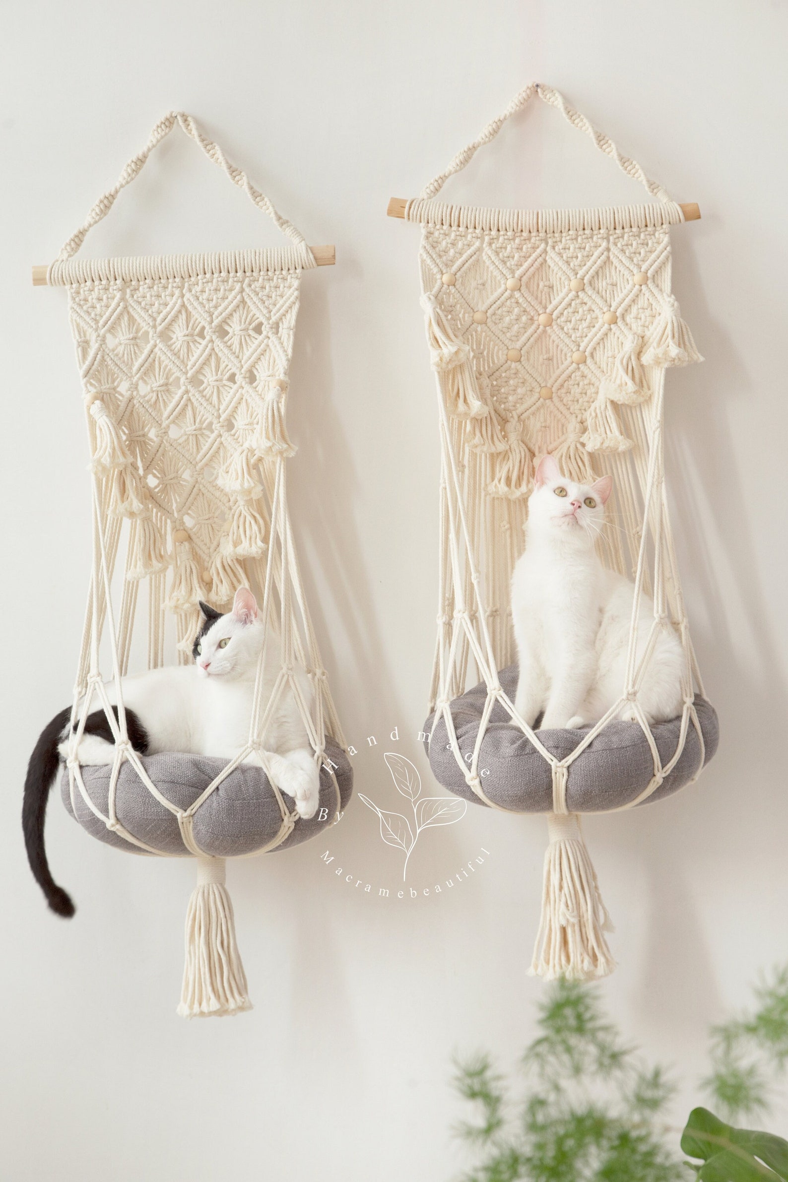 Macrame Cat Hammock Hanging Cat Bed Cat Tree Cat Wall Furniture Cat ...