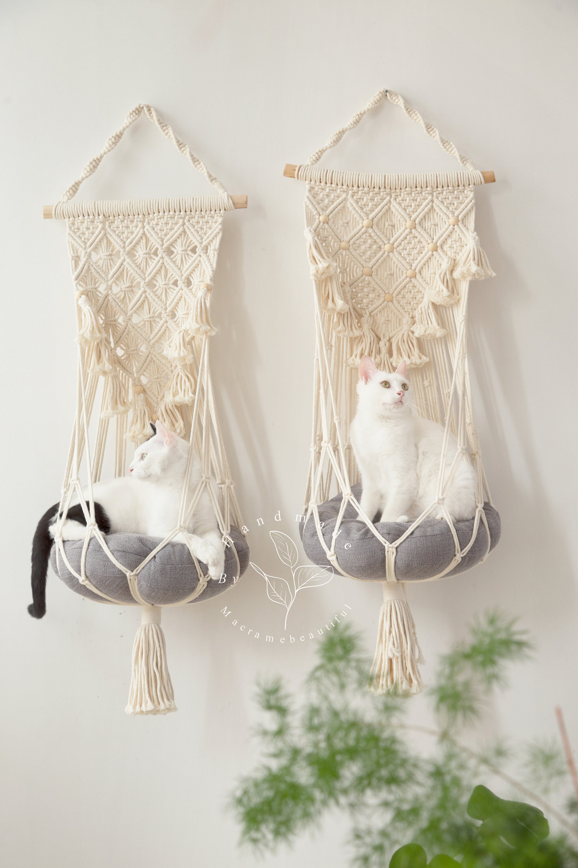 Macrame Cat Hammock Hanging Cat Bed Cat Tree Cat Wall | Etsy