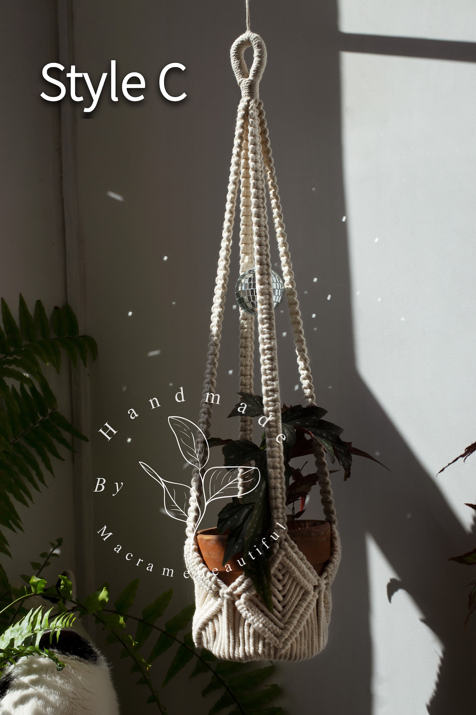 Macrame Plant Hanger No Tassel Hanging Planter Indoor Suncatcher ...