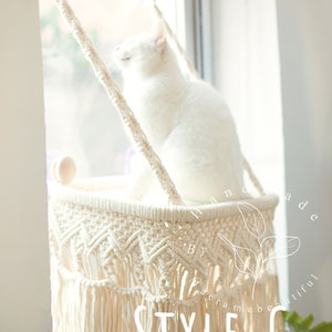 Cat Window Perch Macrame Cat Hammock Window Cat Seat Window Mounted Cat ...