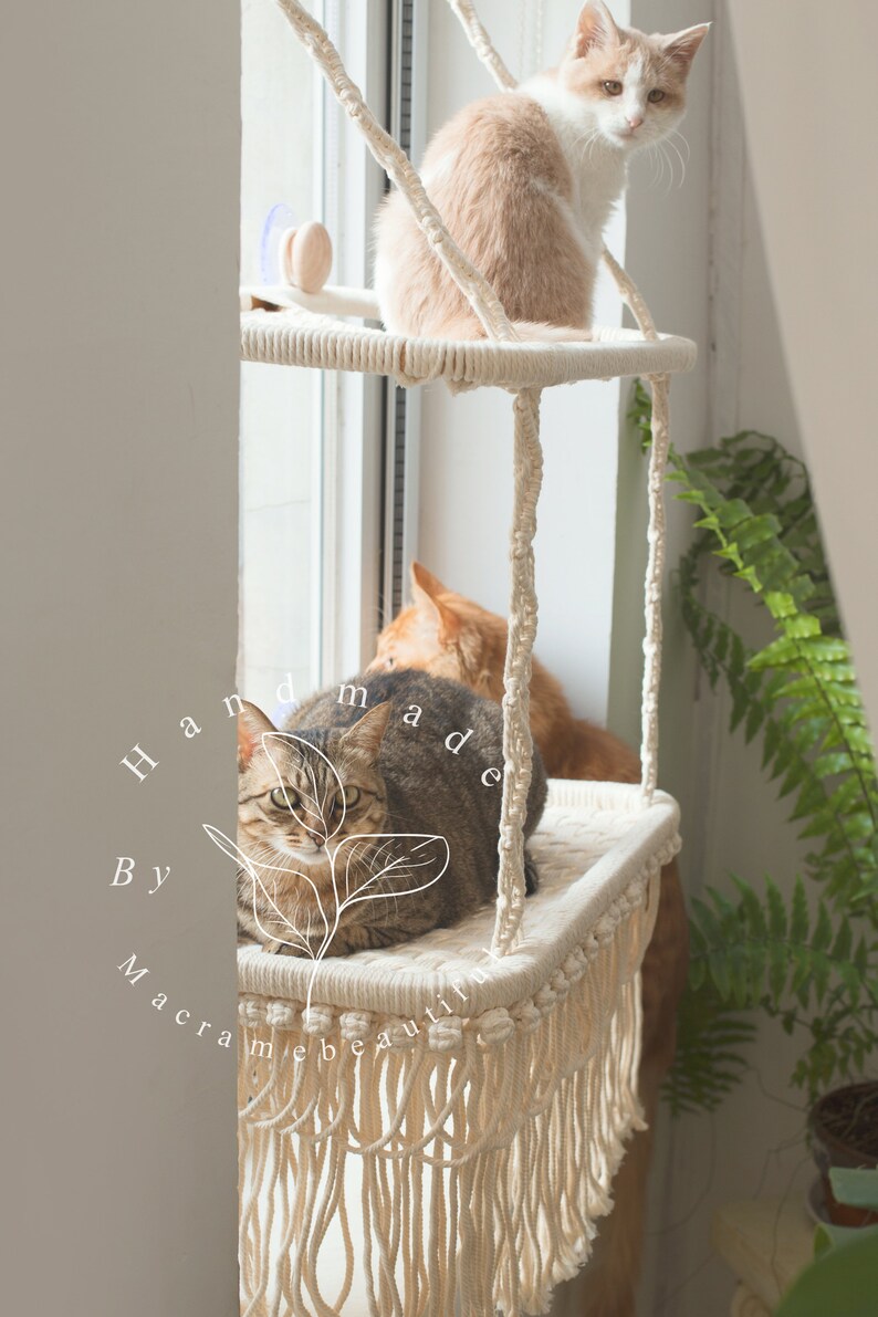 Cat Window Perch Macrame Cat Hammock Window Cat Seat Window Mounted Cat ...