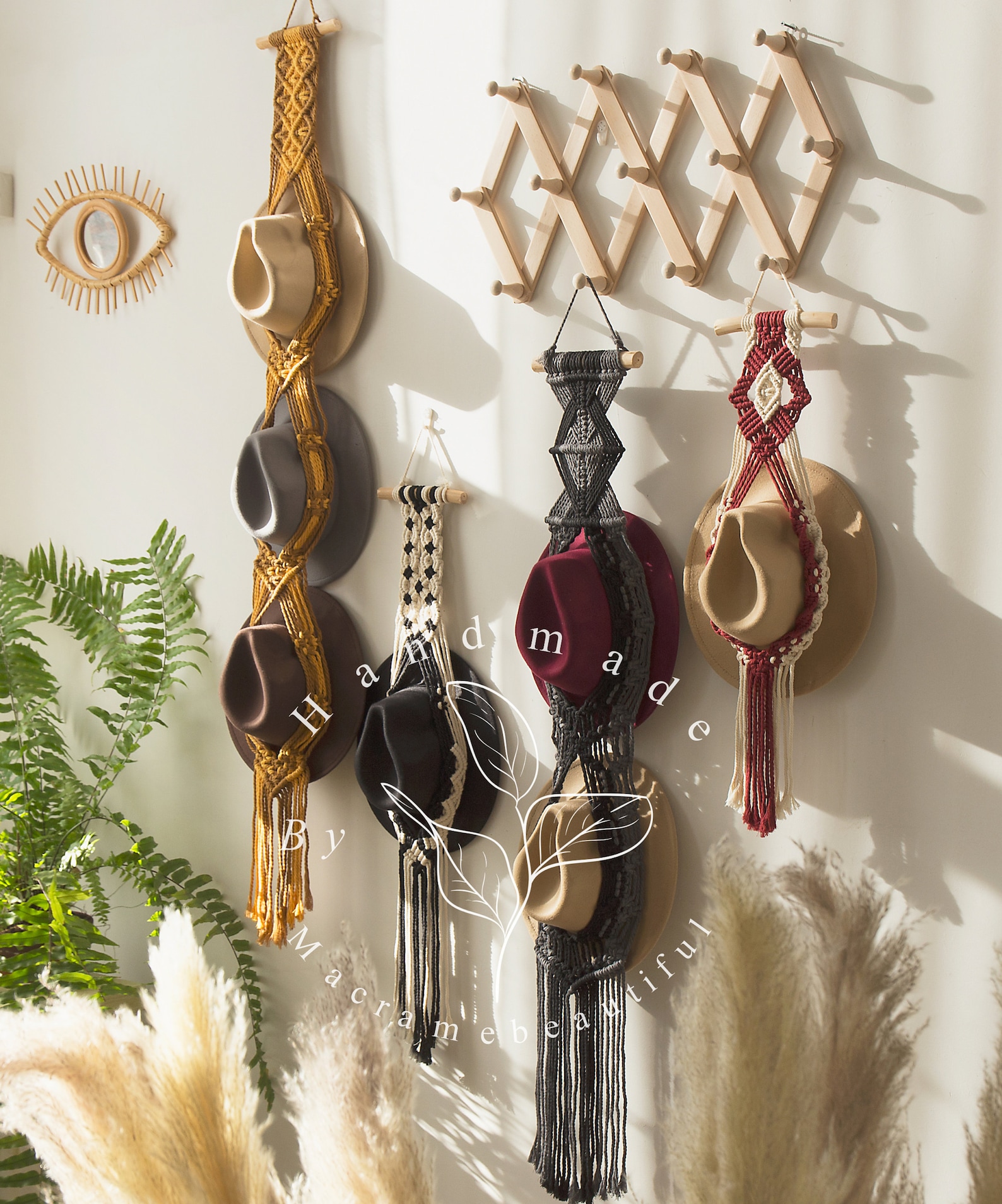 Macrame Hat Hanger Macrame Hat Holder Hat Hanger for Wall - Etsy
