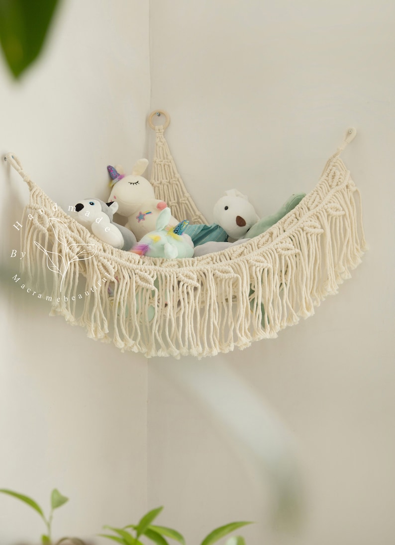 Macrame Toy Hammock Crochet Corner Hammock Stuffed Animal - Etsy