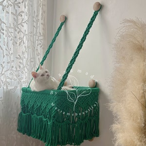 Cat Wall Shelf Cat Window Perch Macrame Cat Bed Modern Cat Furniture ...