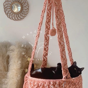 Macrame Cat Bed Macrame Cat Hammock Hanging Cat Swing Large Cat Tree Boho Cat Furniture Cat ...