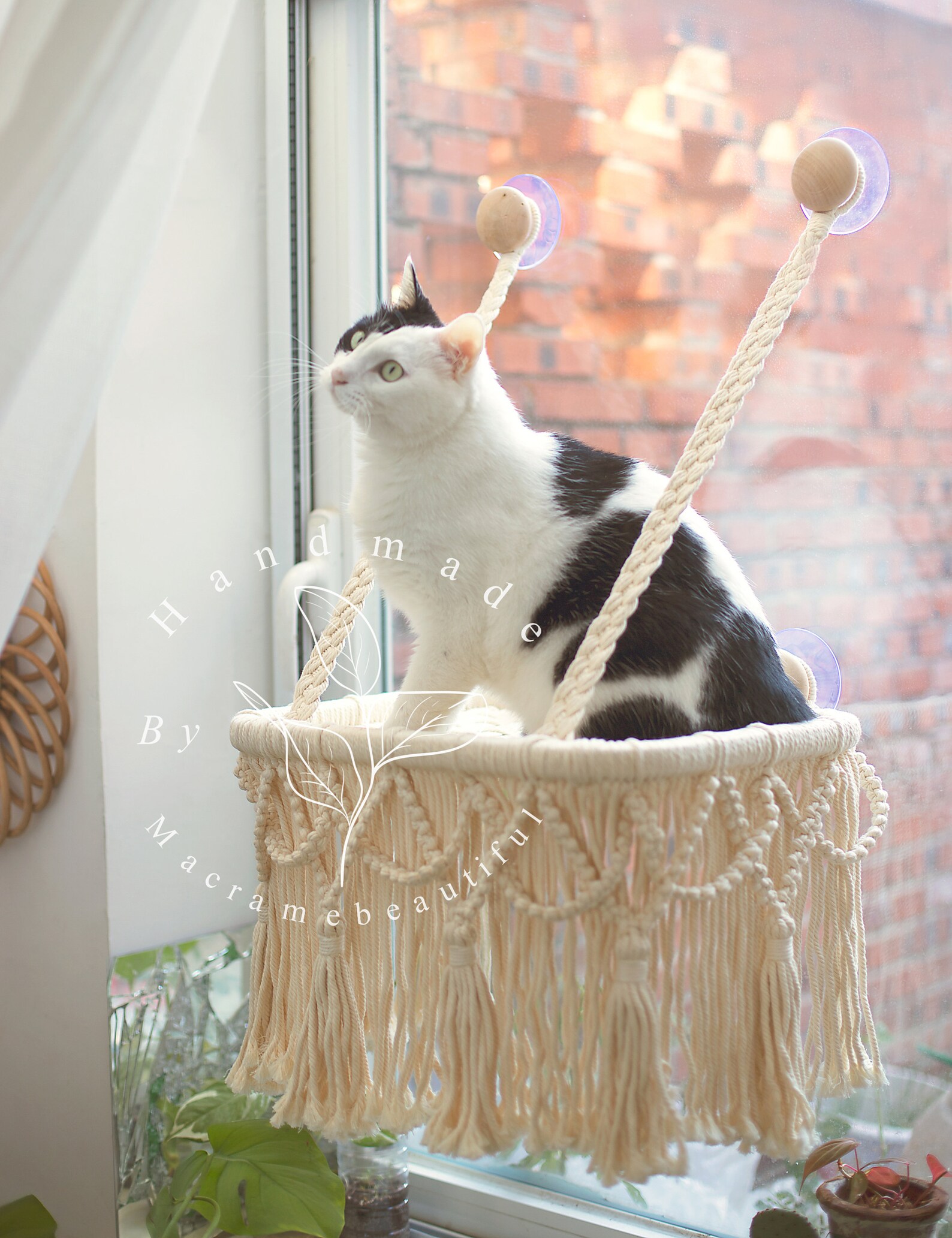 Window Cat Hammock Cat Window Perch Macrame Cat Bed Window Cat Seat Cat ...