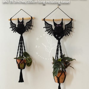 Macrame Bat Plant Hanger Macrame Bat Wall Hanging Dark Academia Gothic ...