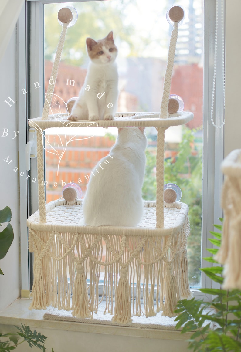 Window Cat Hammock Cat Window Perch Macrame Cat Bed Window - Etsy