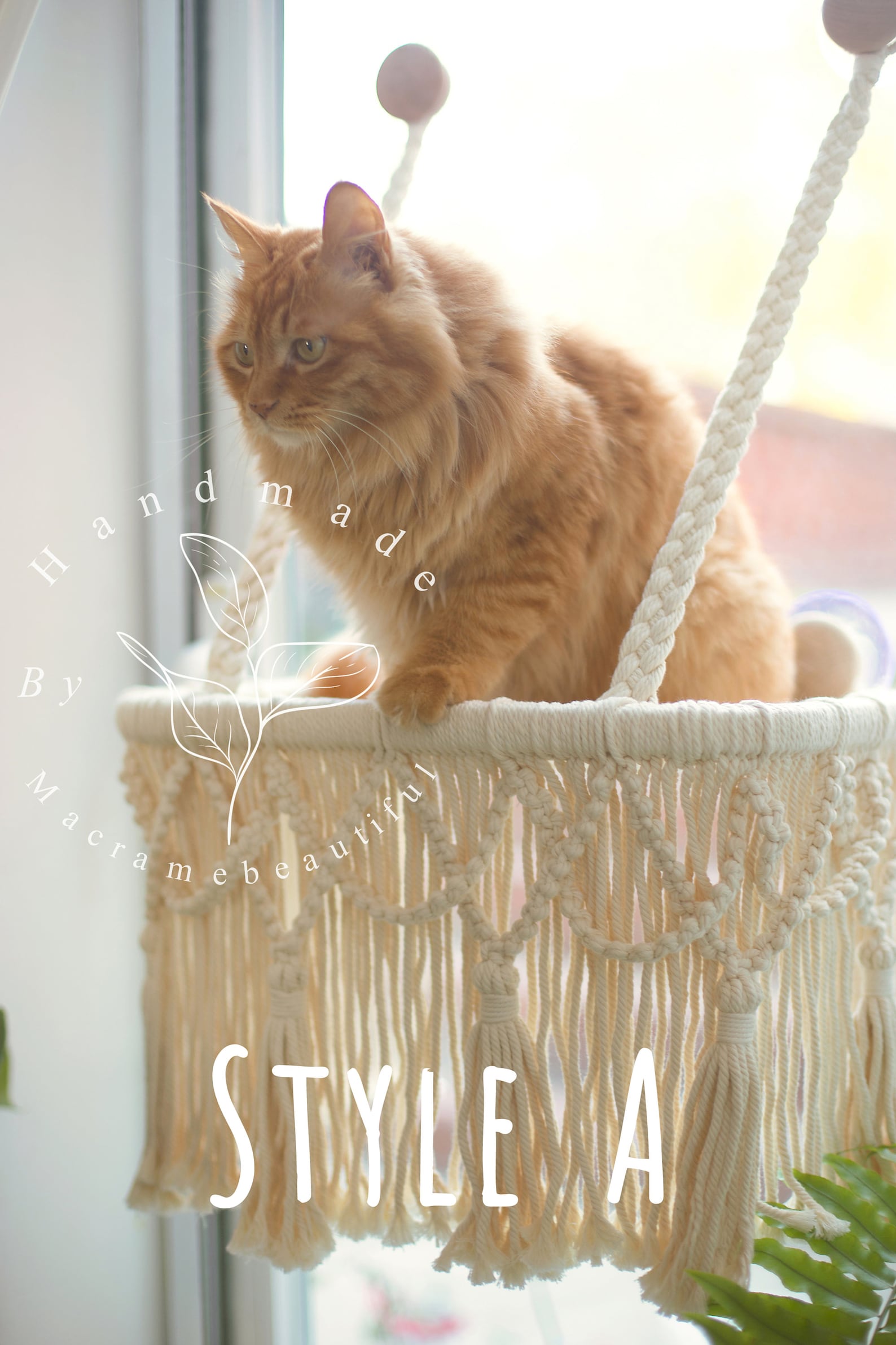 Cat Window Perch Macrame Cat Hammock Window Cat Seat Window Mounted Cat ...