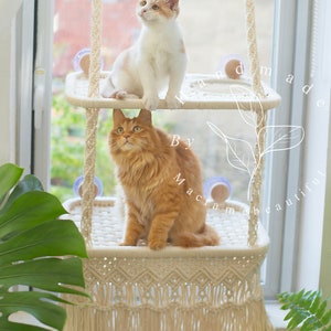 Cat Wall Shelf Cat Window Perch Macrame Cat Bed Modern Cat Furniture ...